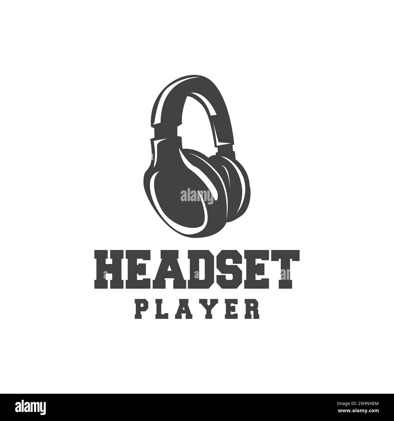 Headset Logo Design Simple Headset Gamer Illustration Template Stock ...