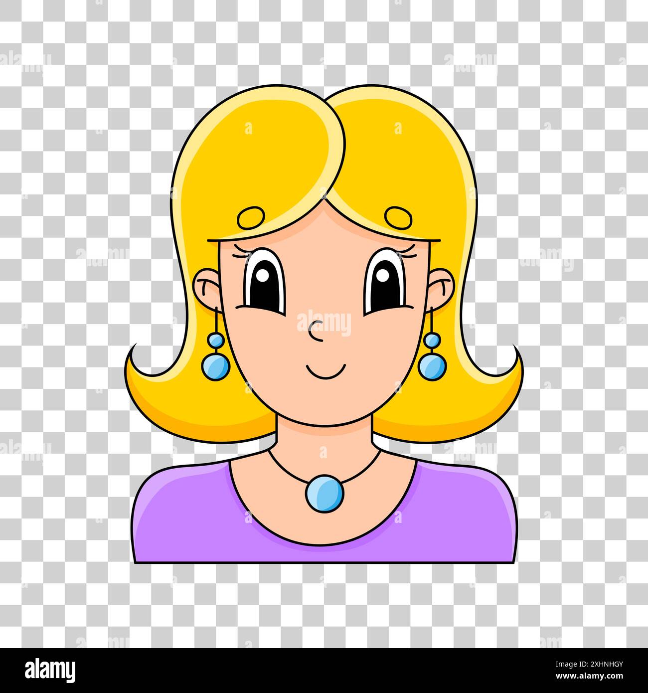 Cute cartoon character sticker. Colorful vector illustration. Isolated ...