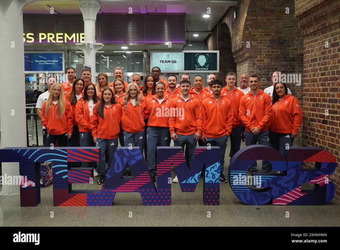Members of Team GB gymnastics team at Eurostar St Pancras Station in ...