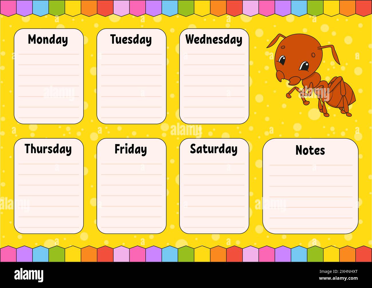 School schedule. Timetable for schoolboys. Empty template. Weekly ...