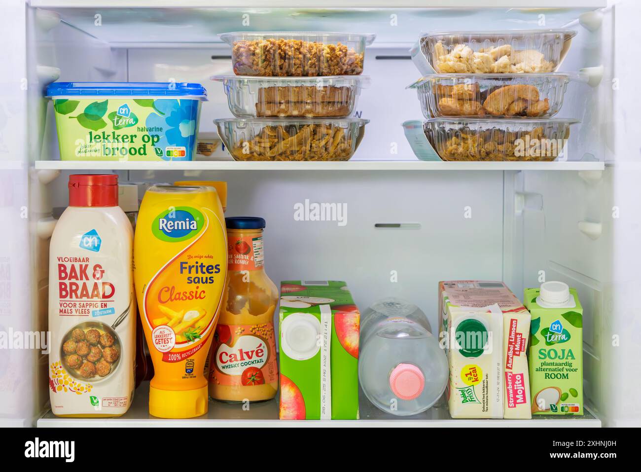 Dieren, The Netherlands - July 1, 2024: Open Dutch refrigerator with ...