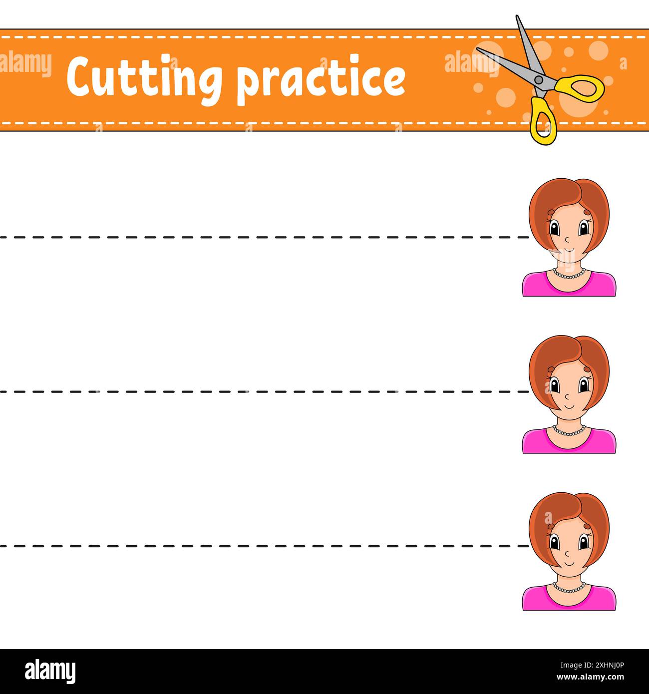 Cutting practice for kids. Education developing worksheet. Activity ...