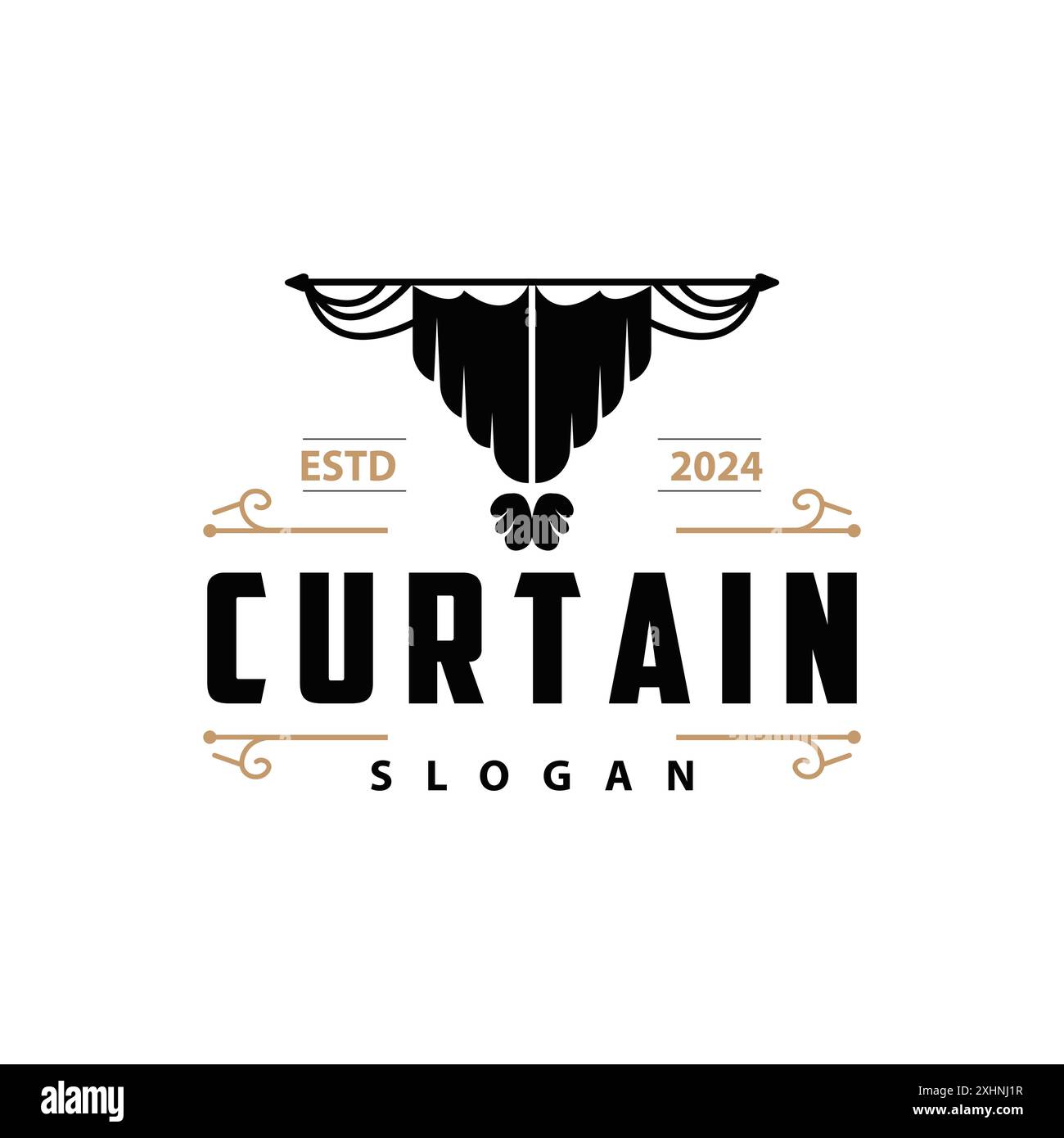 Simple Home Decoration Curtain Logo Templet Illustration Stock Vector ... Simple Home Decoration Curtain Logo Templet Illustration Stock Vector ...