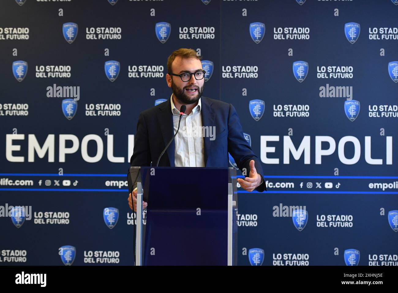 Empoli, Italia. 15th July, 2024. Alessio Mantellassi, Empoli FC: lo stadio del futuro ...