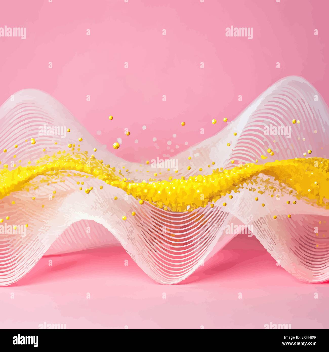 Abstract waves with pulsating particles, futuristic motion background design, vector elements ...