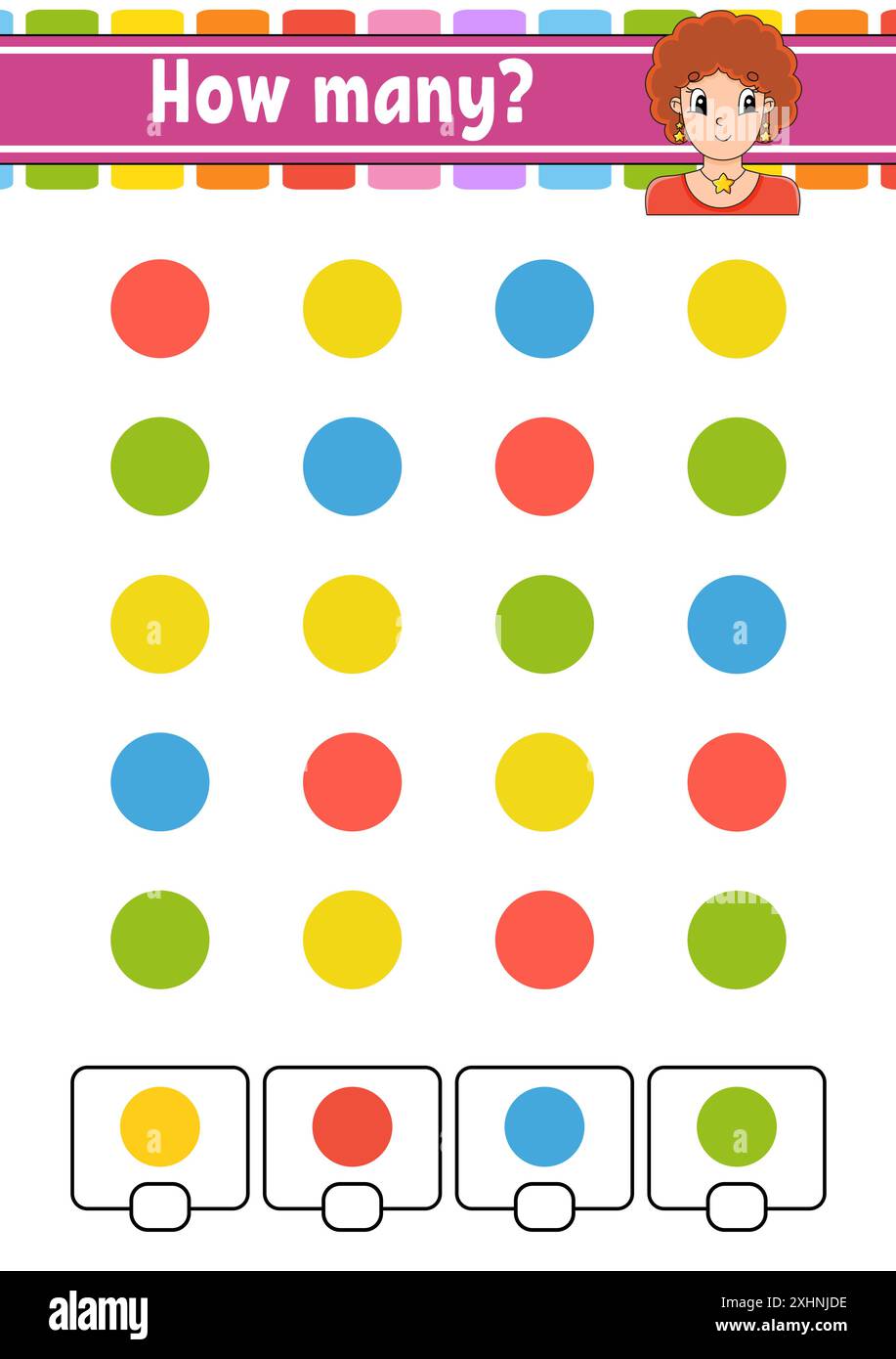 Counting game for children. Happy characters. Learning mathematics. How ...