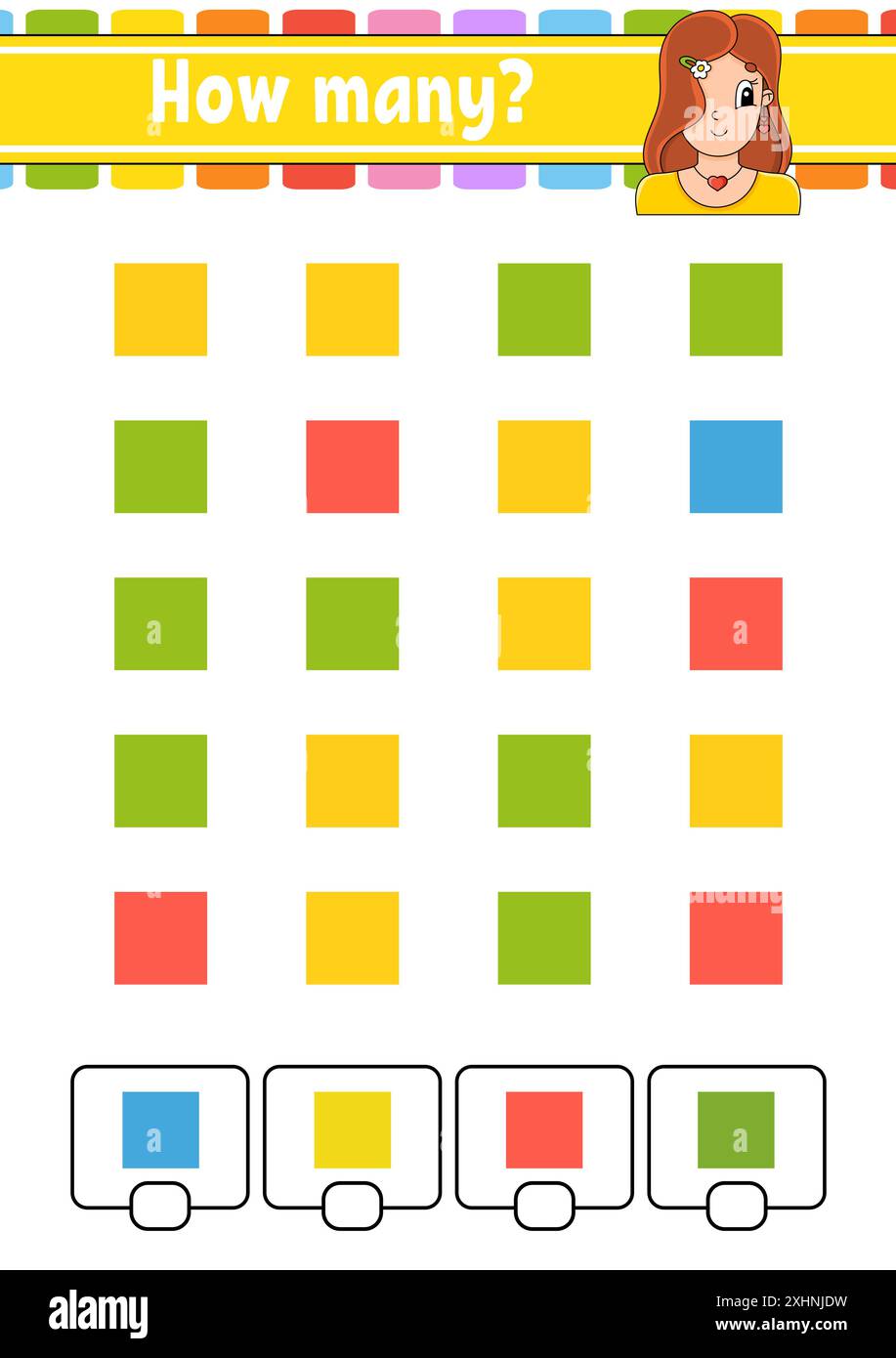 Counting game for children. Happy characters. Learning mathematics. How ...