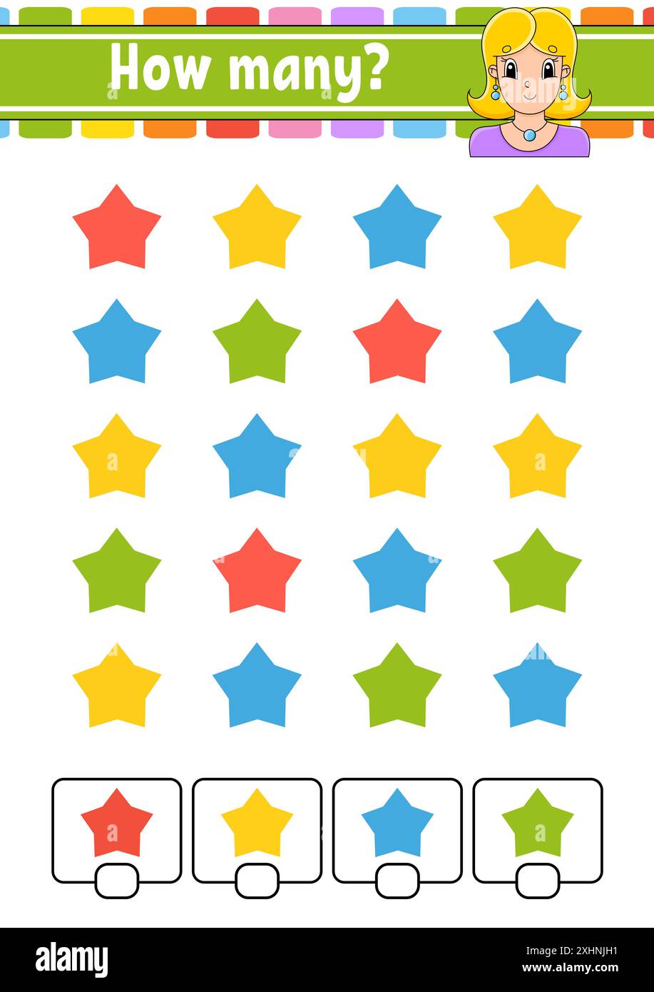 Counting game for children. Happy characters. Learning mathematics. How ...