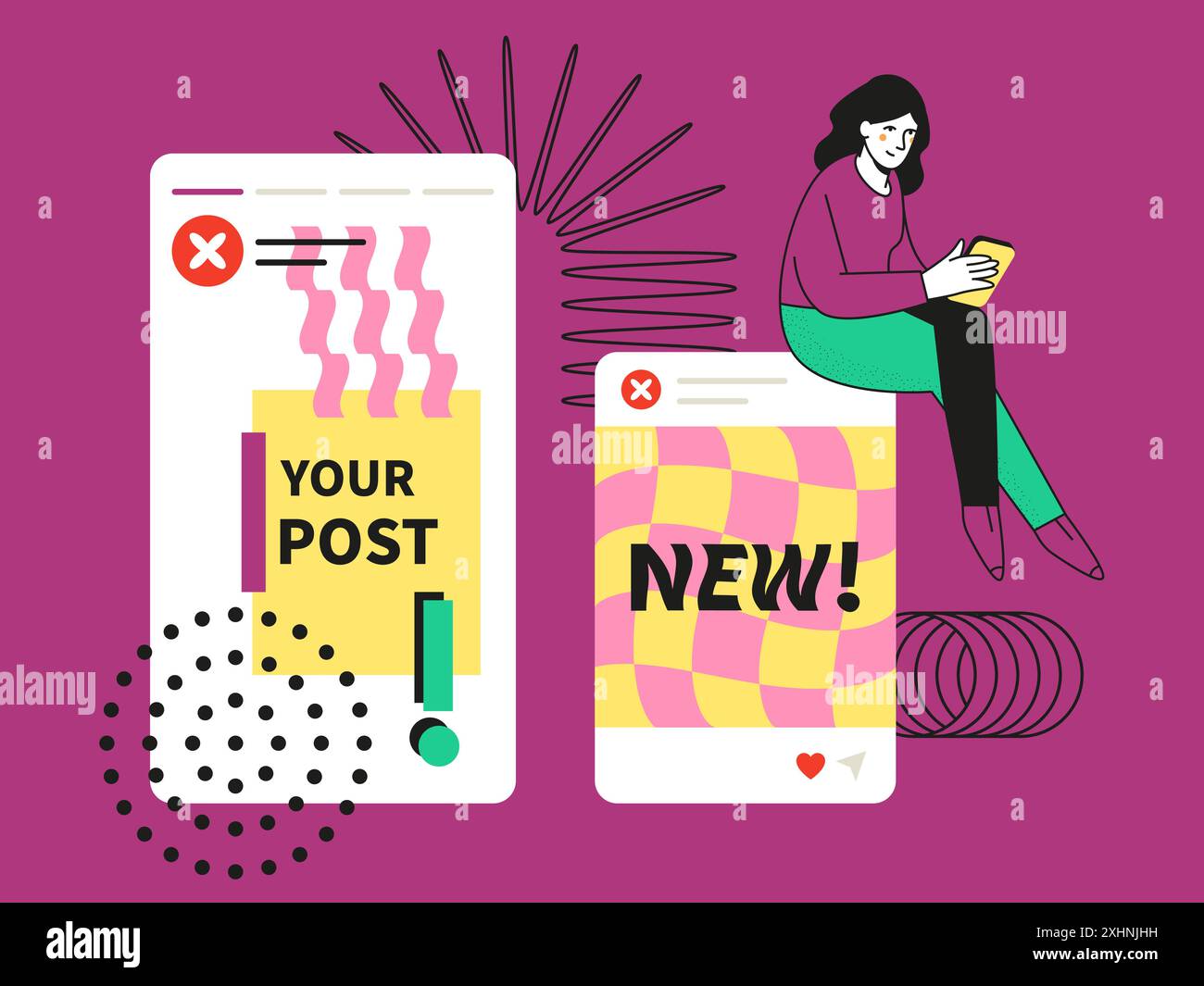 New post with important information - social media screens templates ...