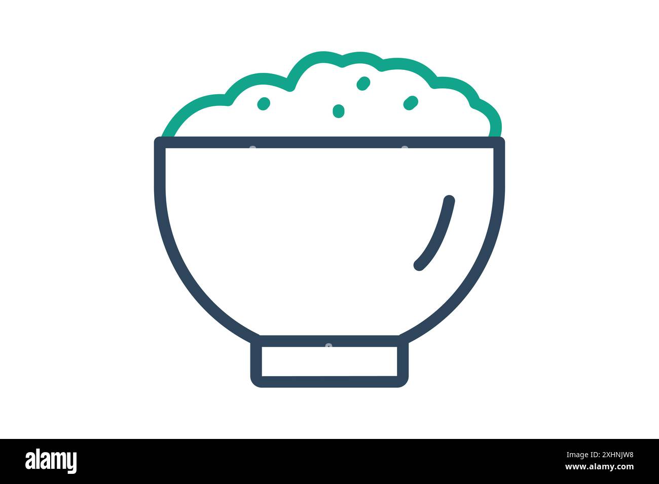 Rice icon. rice bowl. icon related to staple food. line icon style ...