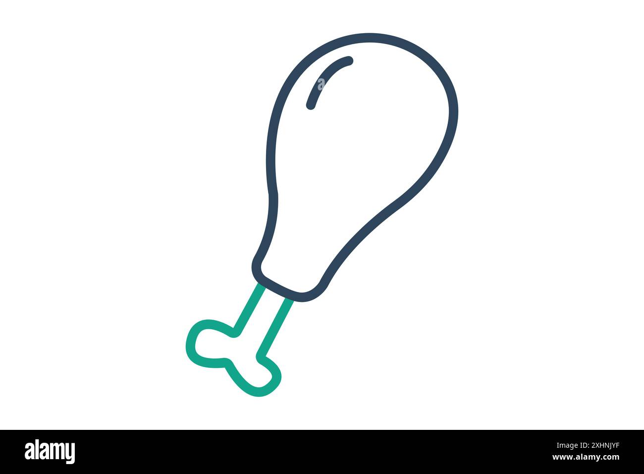 Chicken leg icon. icon related to protein source. line icon style ...