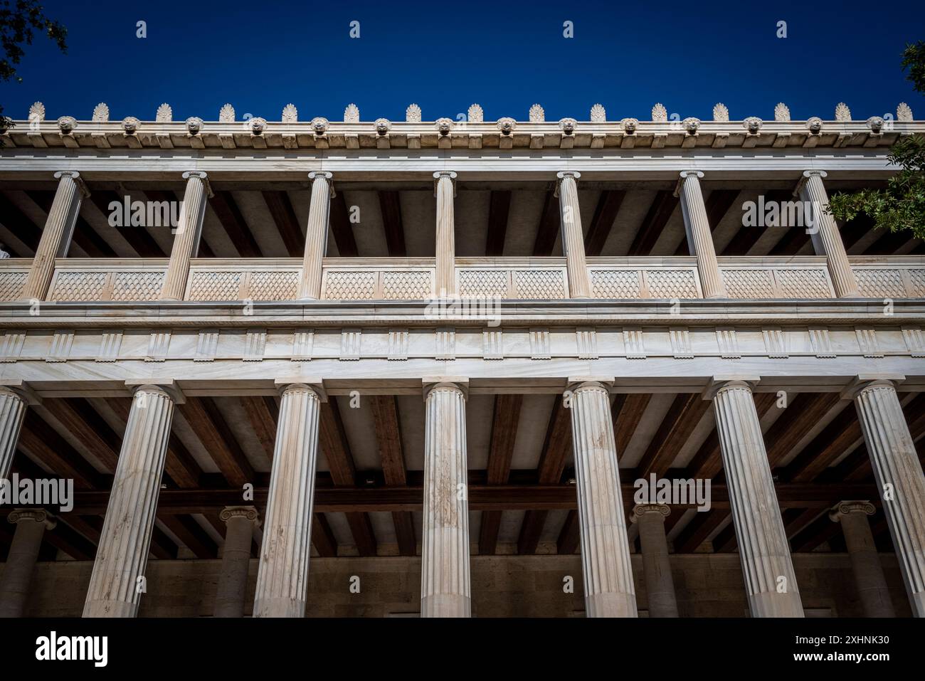 Facade of the Stoa of Attalos, a covered walkway or portico was built ...