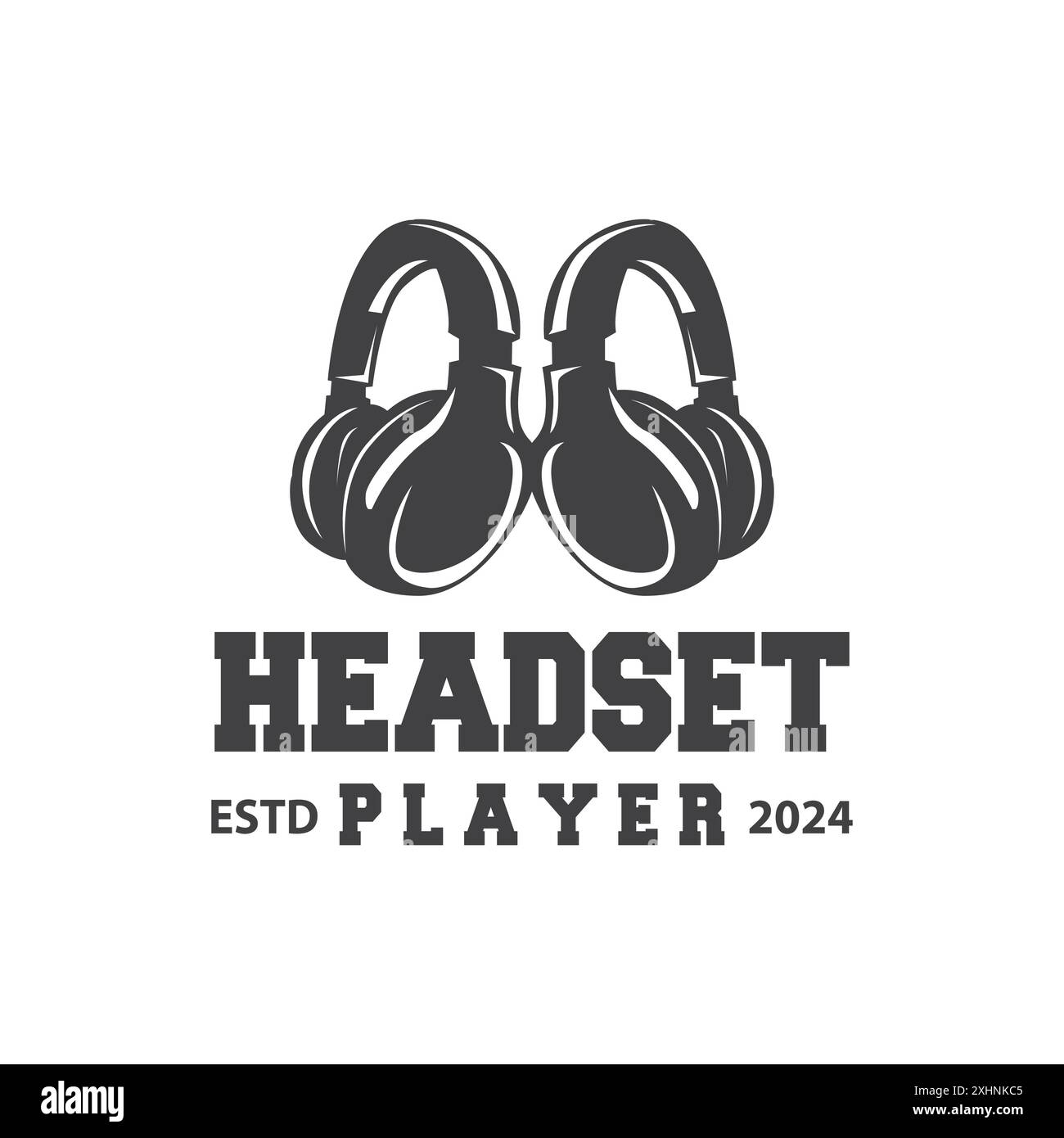 Headset Logo Design Simple Headset Gamer Illustration Template Stock ...