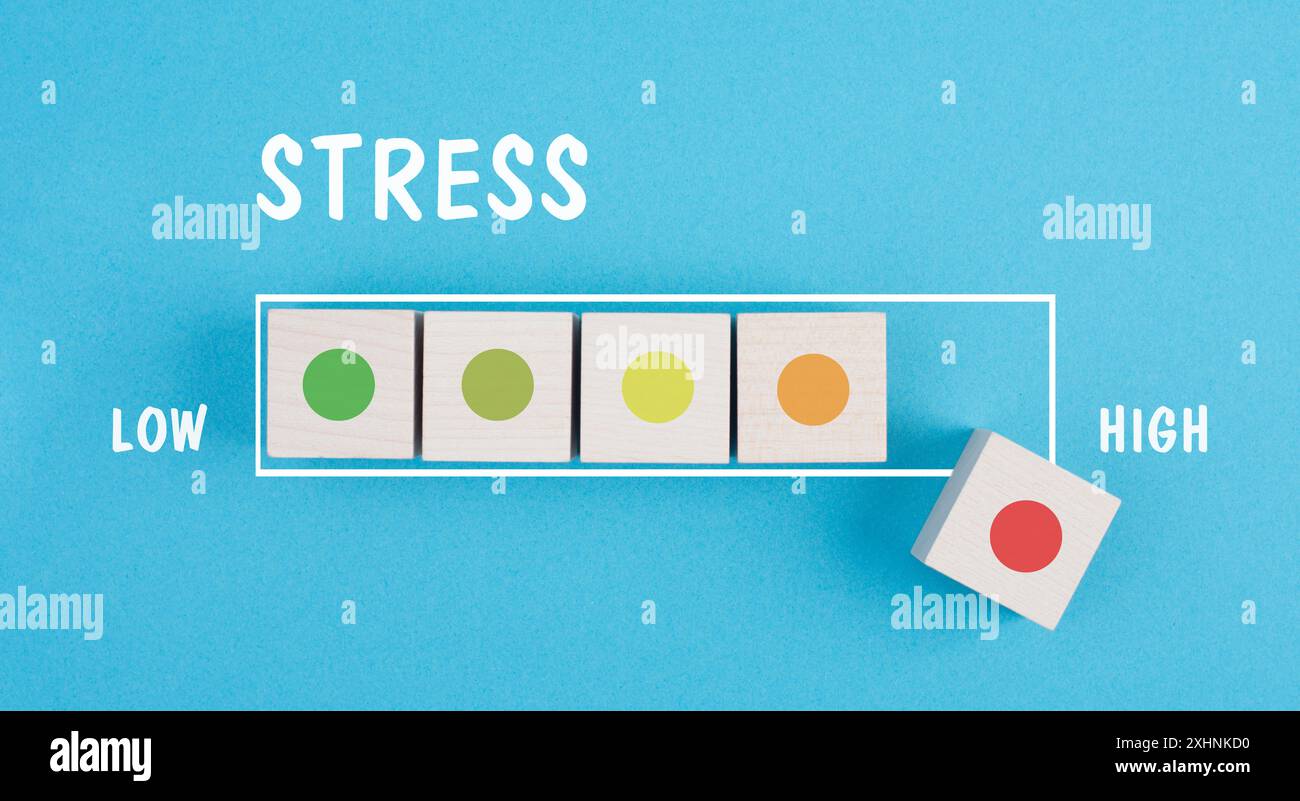 Stress loading bar, burnout syndrome and exhaustion, work life balance ...