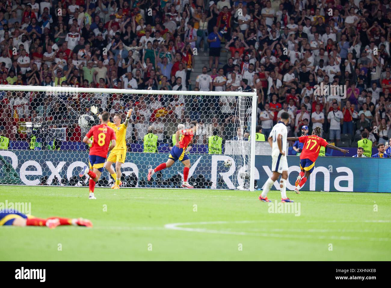 Berlin, Germany, 14, July, 2024. Mikel Oyarzabal celebrates his team’s ...