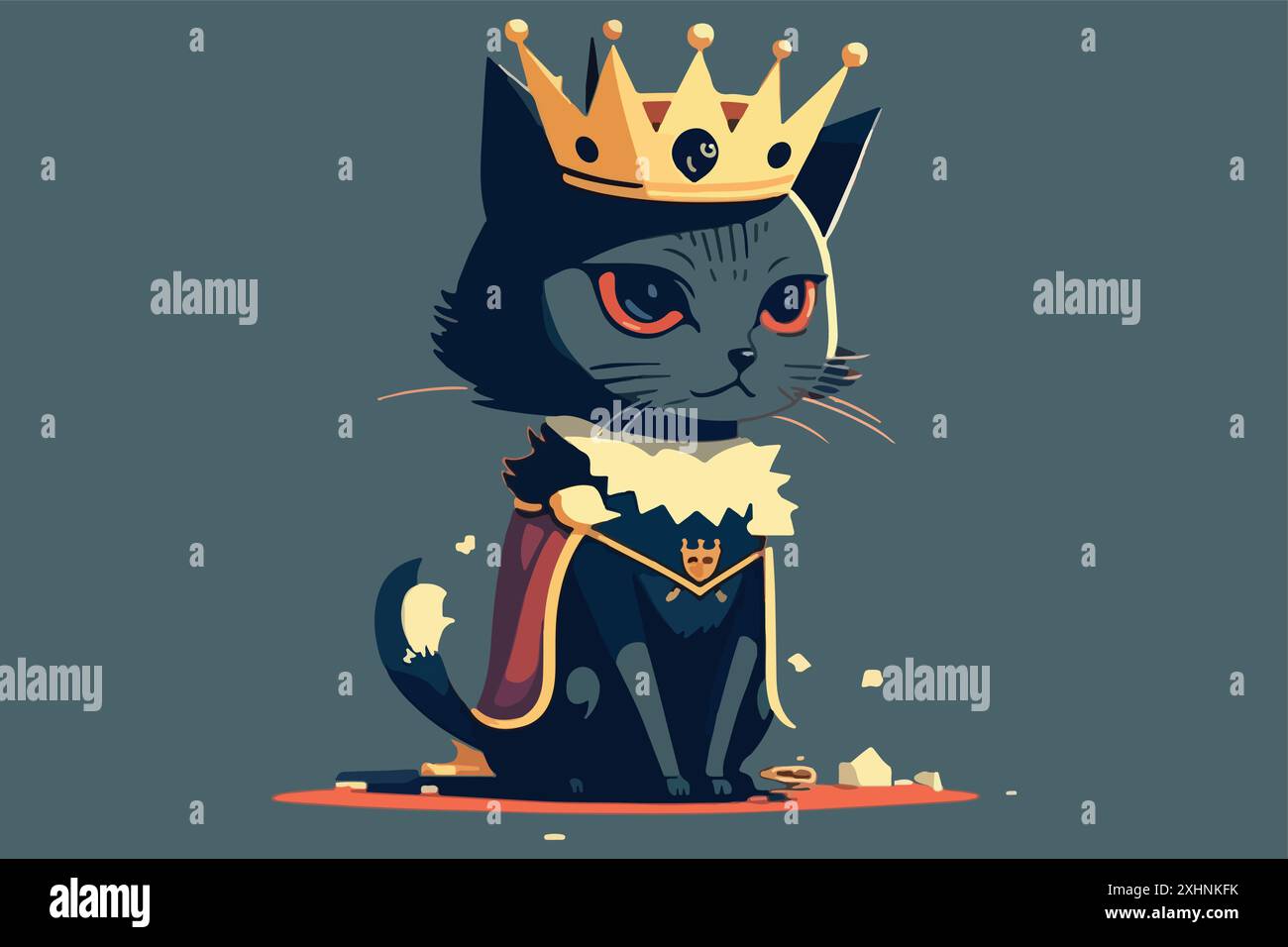 king Cat vector illustration Stock Vector Image & Art - Alamy