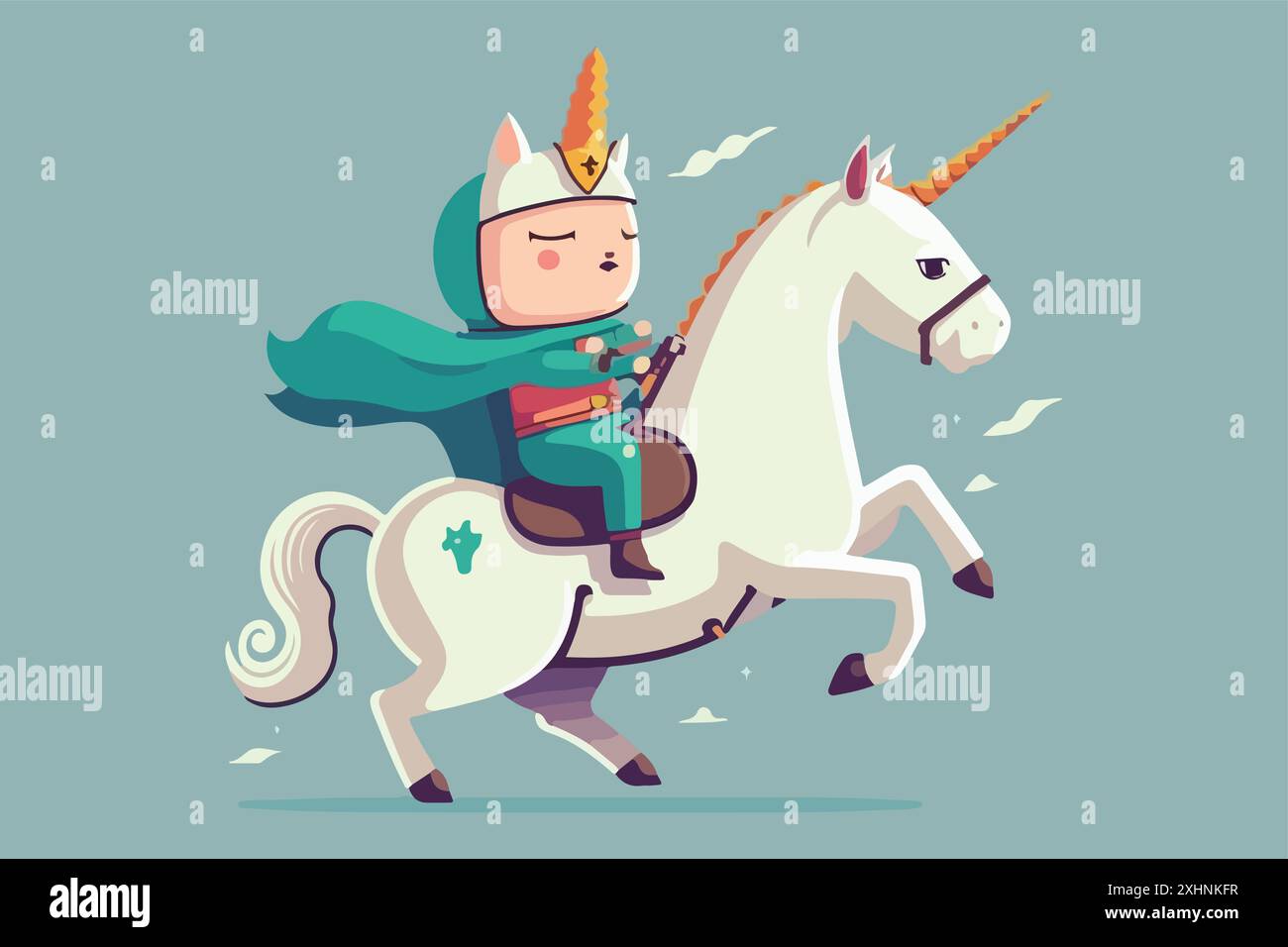 Cat Riding a Unicorn vector illustration Stock Vector Image & Art - Alamy