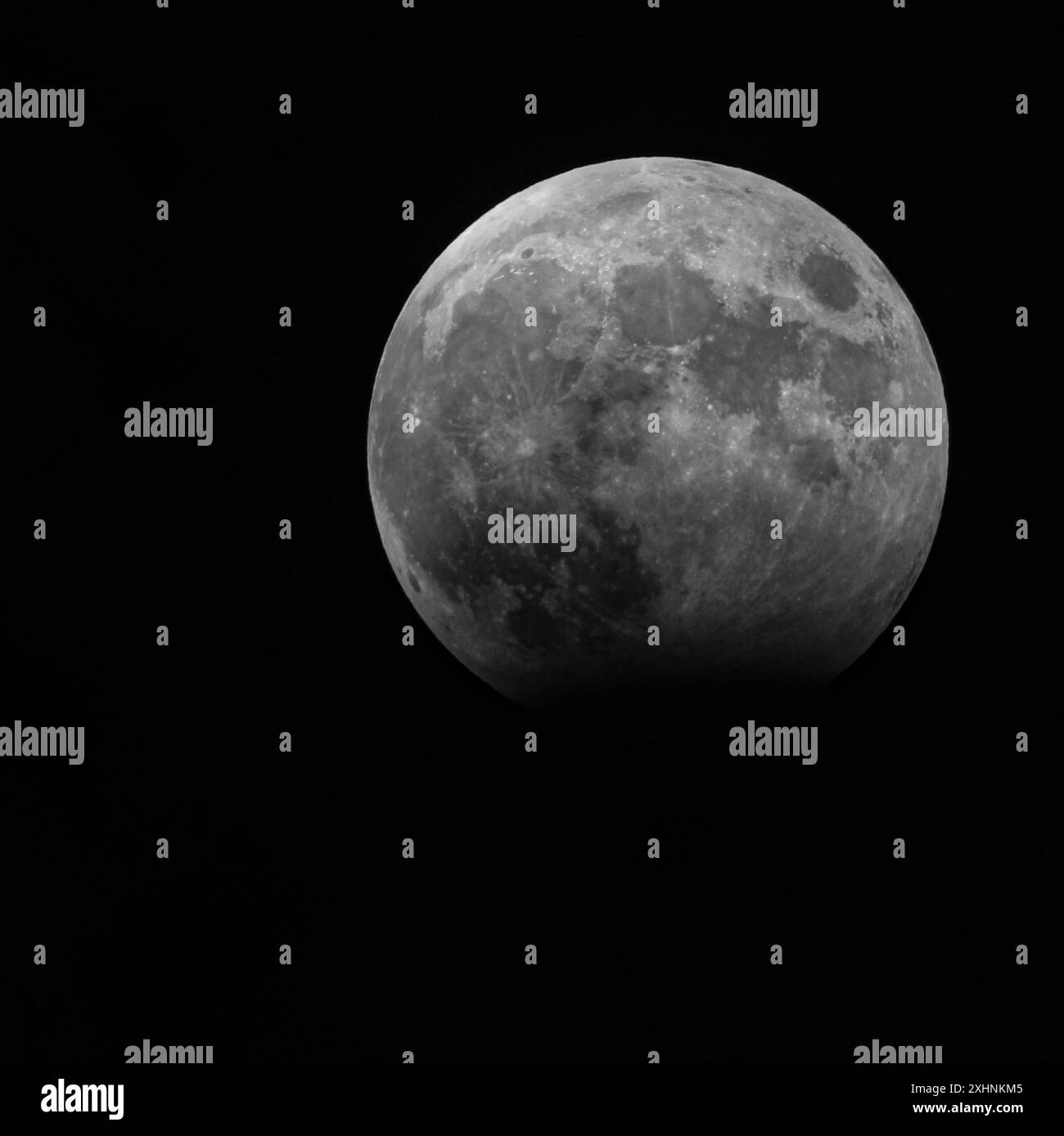 Partial Lunar Eclipse - Moon Stock Photo - Alamy