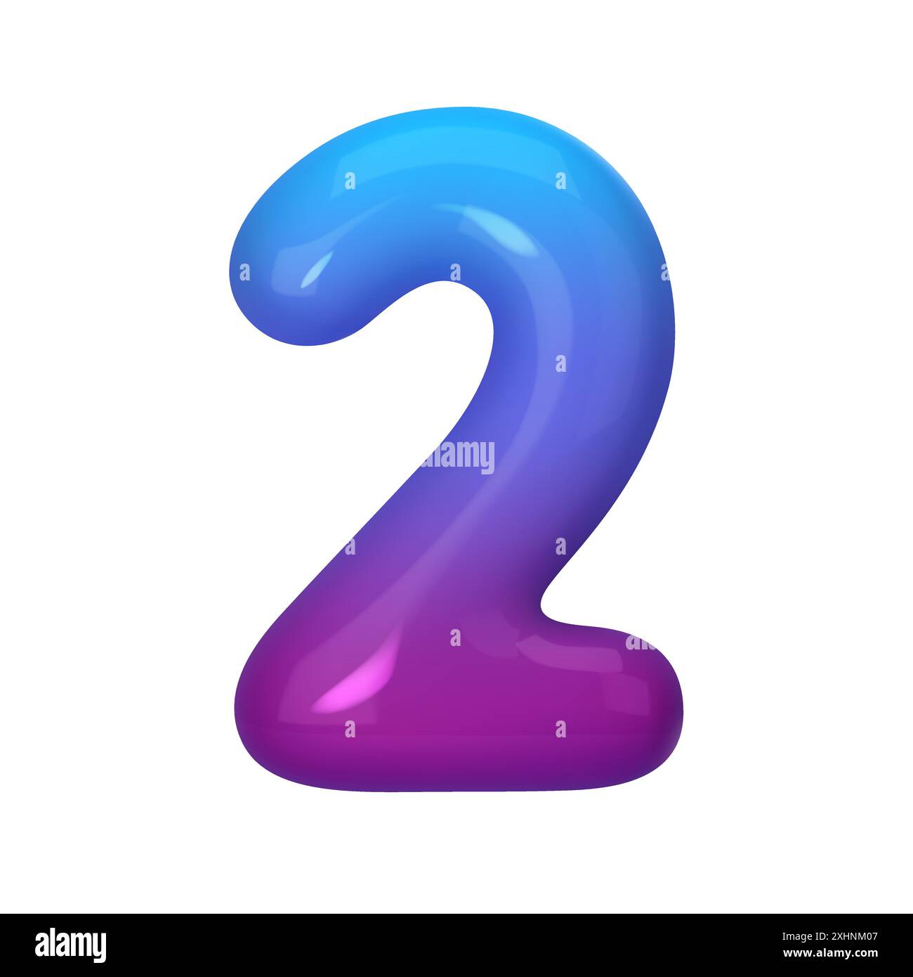 3D number 2 with blue and violet gradient. Modern, vibrant, and ...