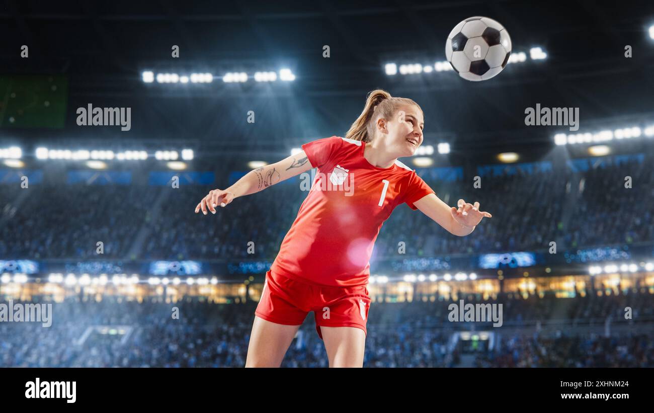 Aesthetic Shot Of Professional Female Soccer Football Player Doing A ...
