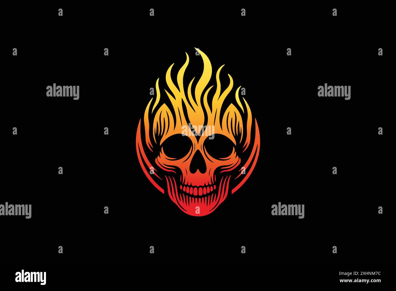 Fire skull logo Stock Vector Image & Art - Alamy