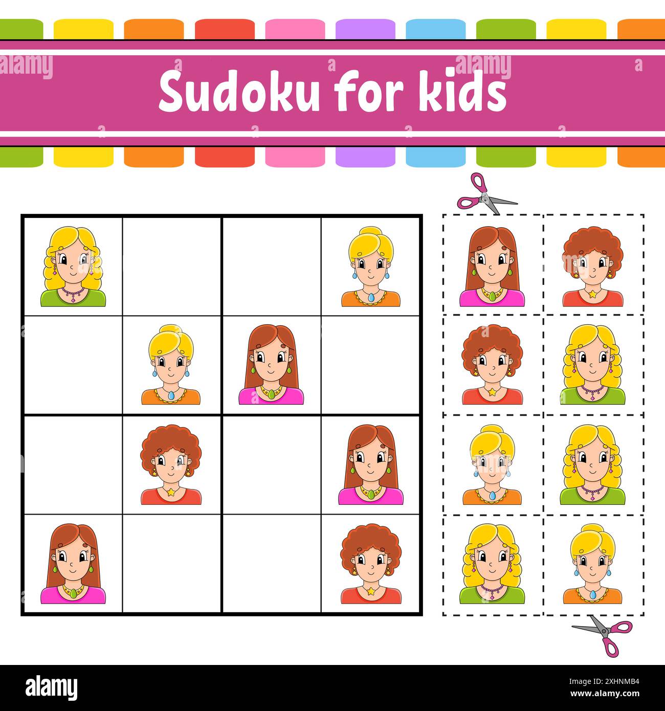 Sudoku for kids. Education developing worksheet. Activity page with ...
