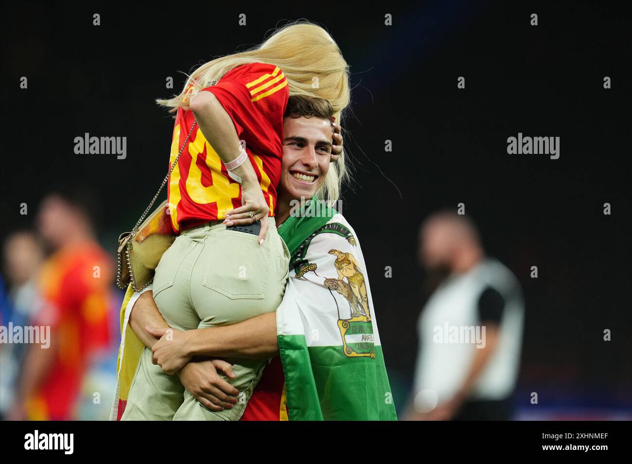 Berlin, Germany. 15th July, 2024. Fermin Lopez of Spain and her ...