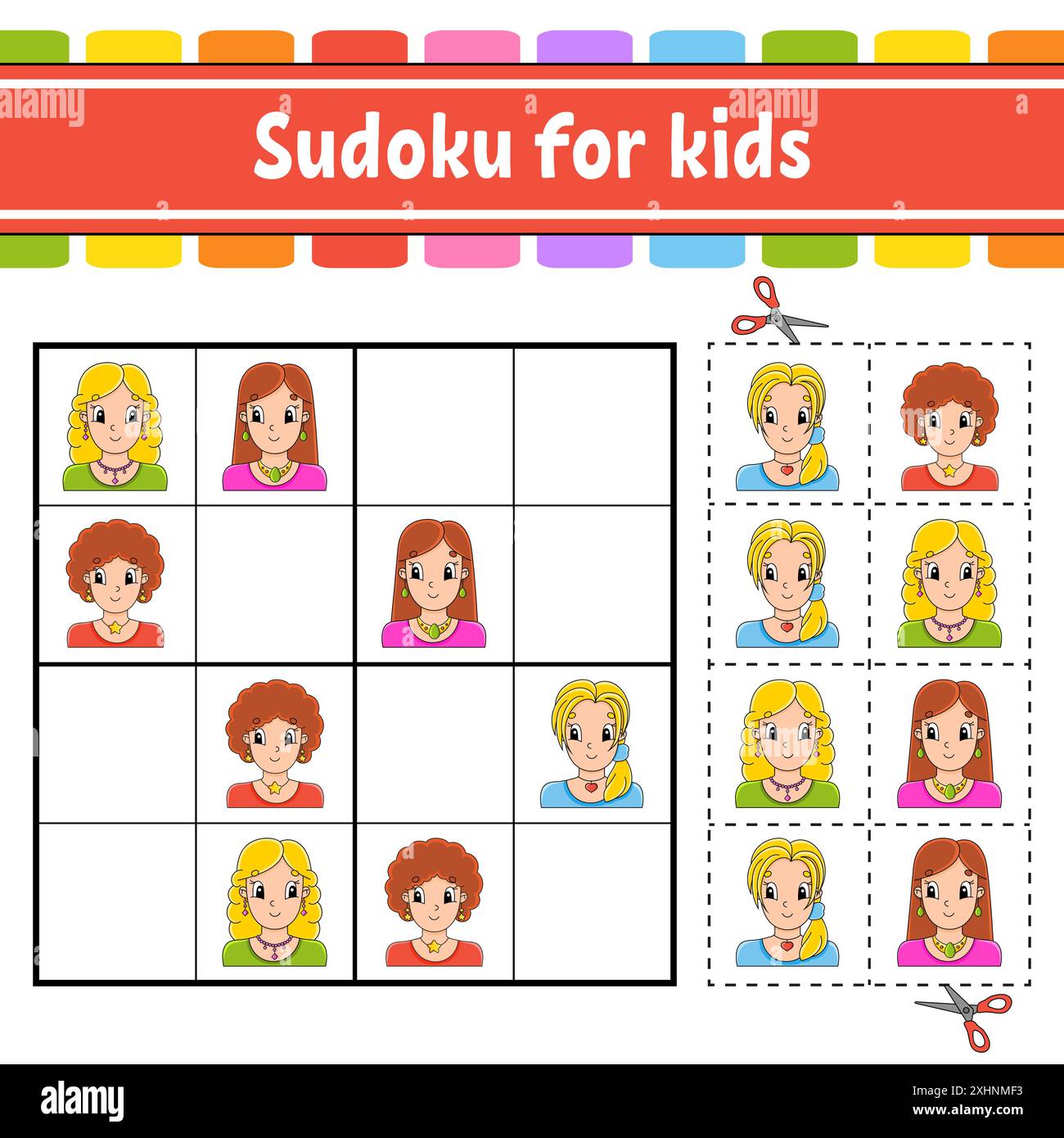 Sudoku for kids. Education developing worksheet. Activity page with ...