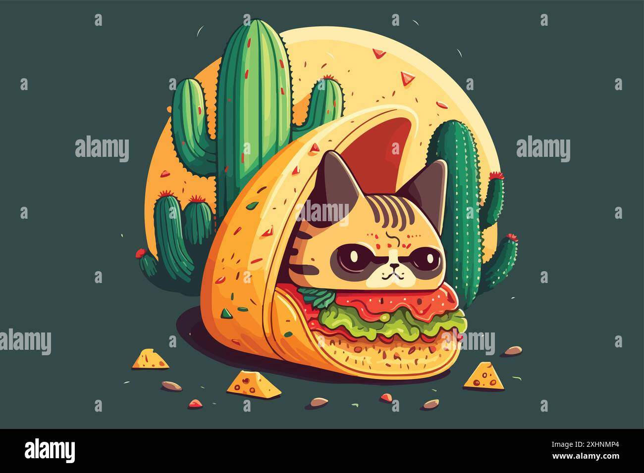 Cat Taco vector illustration Stock Vector Image & Art - Alamy