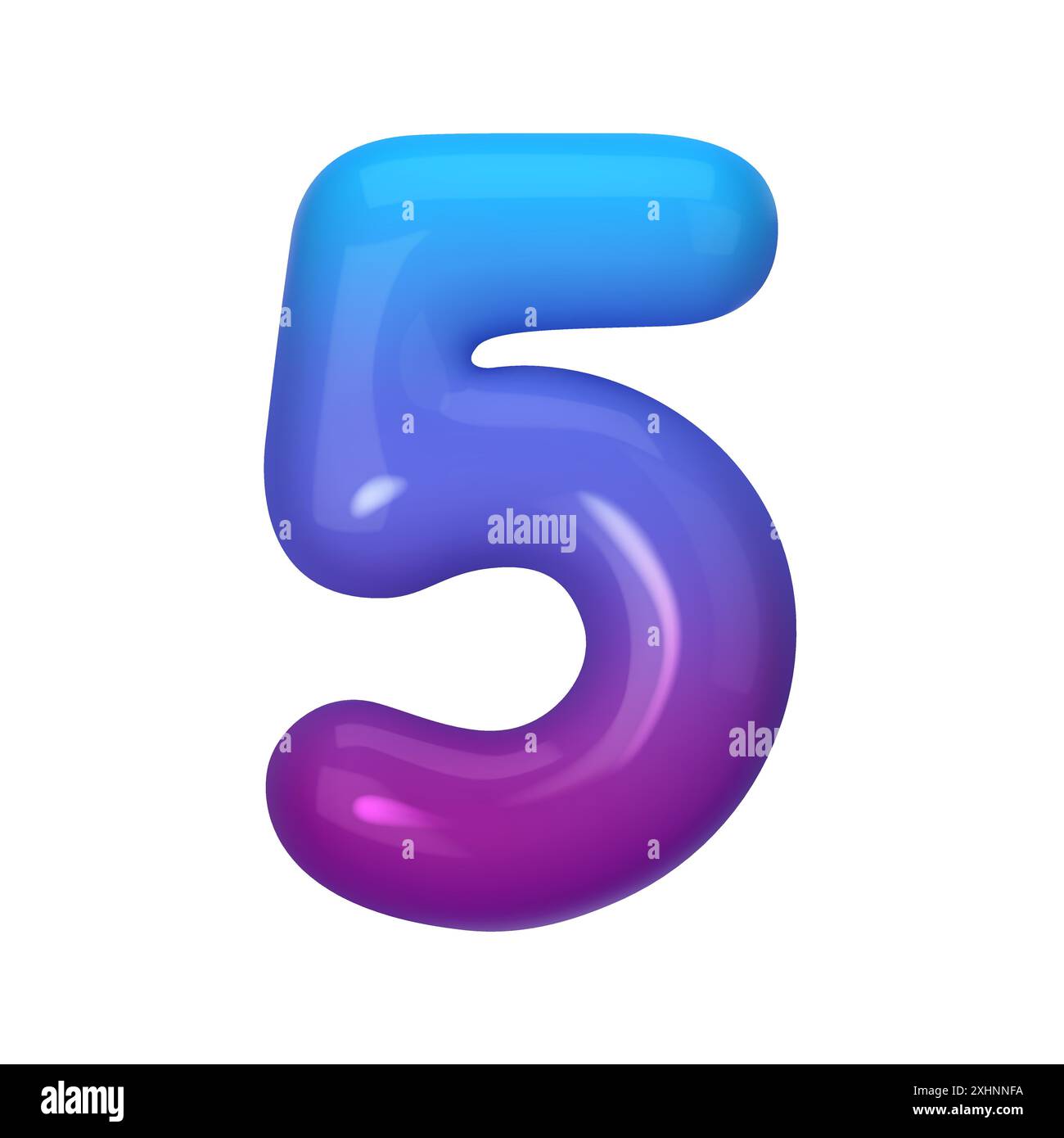 3D number 5 with blue and violet gradient. Modern, vibrant, and ...