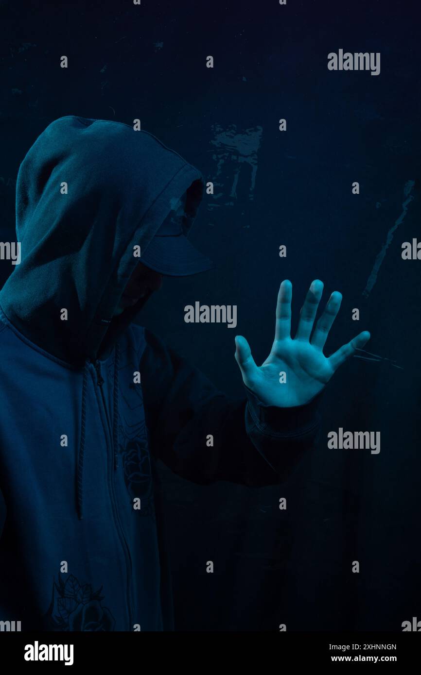Portrait mysterious man showing hi-res stock photography and images - Alamy