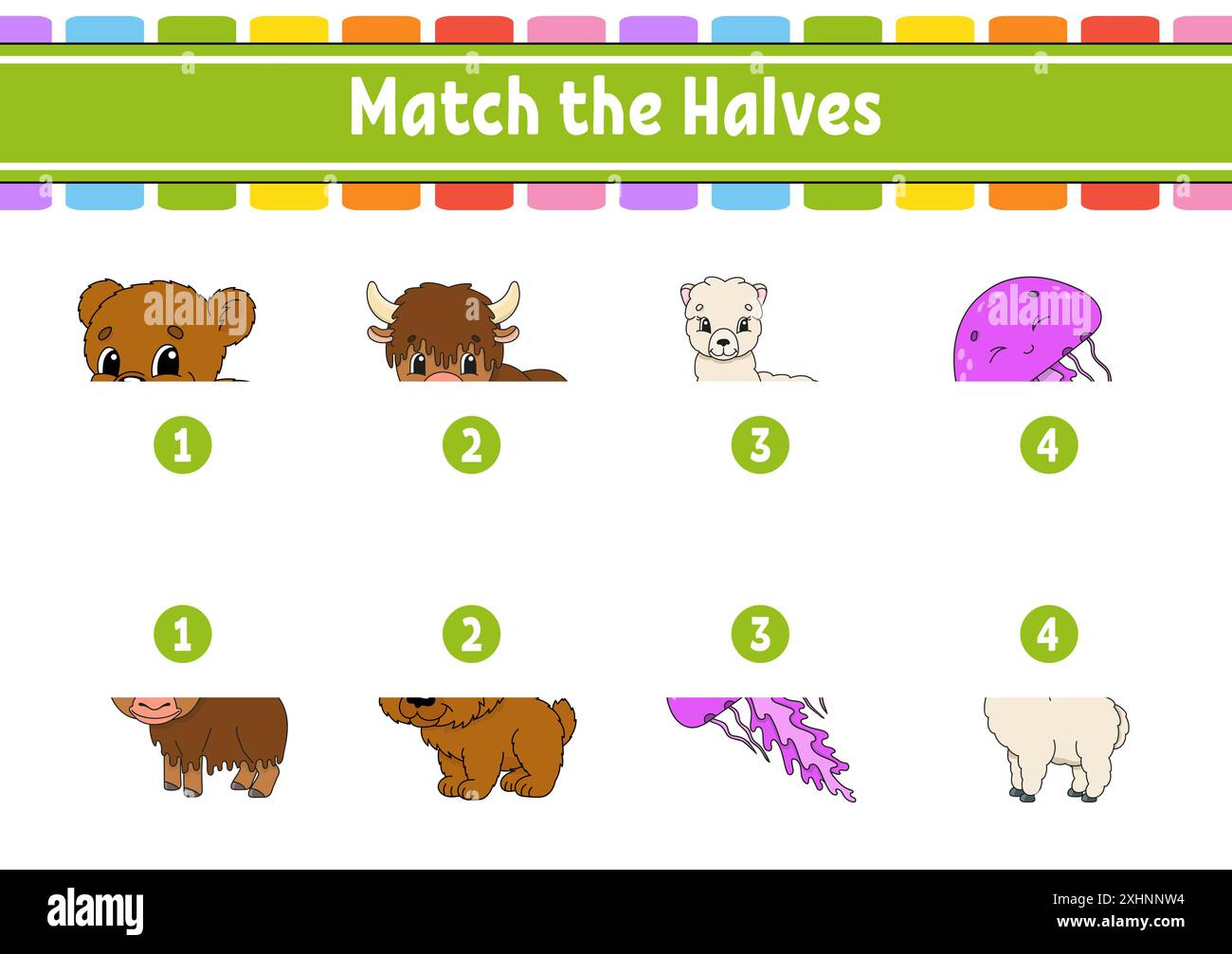 Match the halves. Education developing worksheet. Matching game for ...