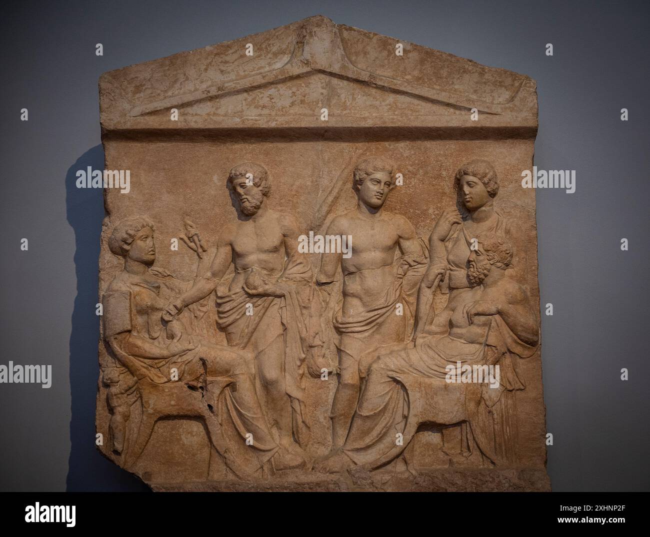 Attic grave stelae made of Pentelic marble, National Archaeological ...