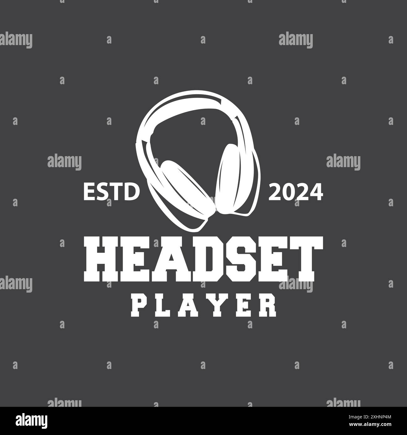 Headset Logo Design Simple Headset Gamer Illustration Template Stock ...