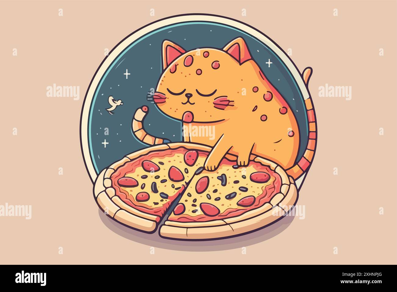 Pizza cat Stock Vector Images - Alamy