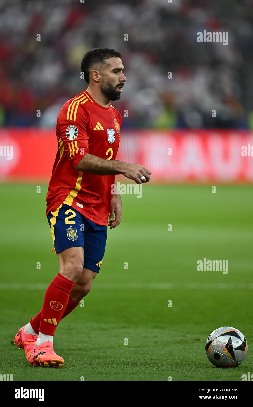 BERLIN, GERMANY - JULY 14: Dani Carvajal of Spain controls the ball ...