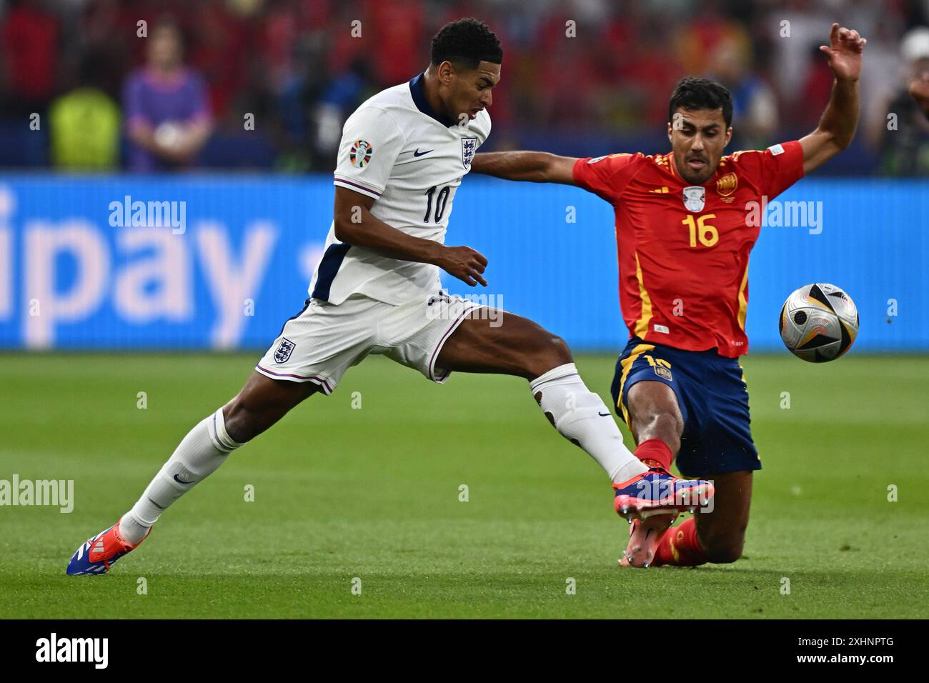 BERLIN, GERMANY - JULY 14: Jude Bellingham of England and Rodri of ...