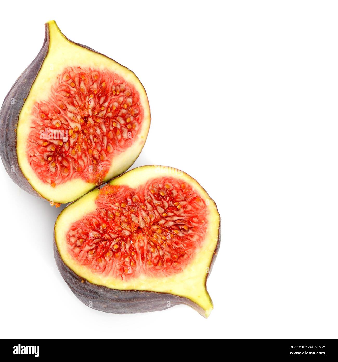 Fresh fig fruits isolated on white background. Healthy food. Free space ...