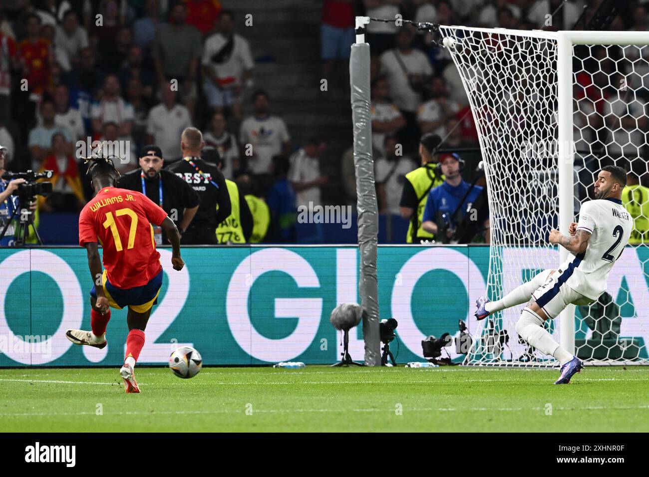 BERLIN, GERMANY - JULY 14: Nico Williams of Spain scoring the first ...