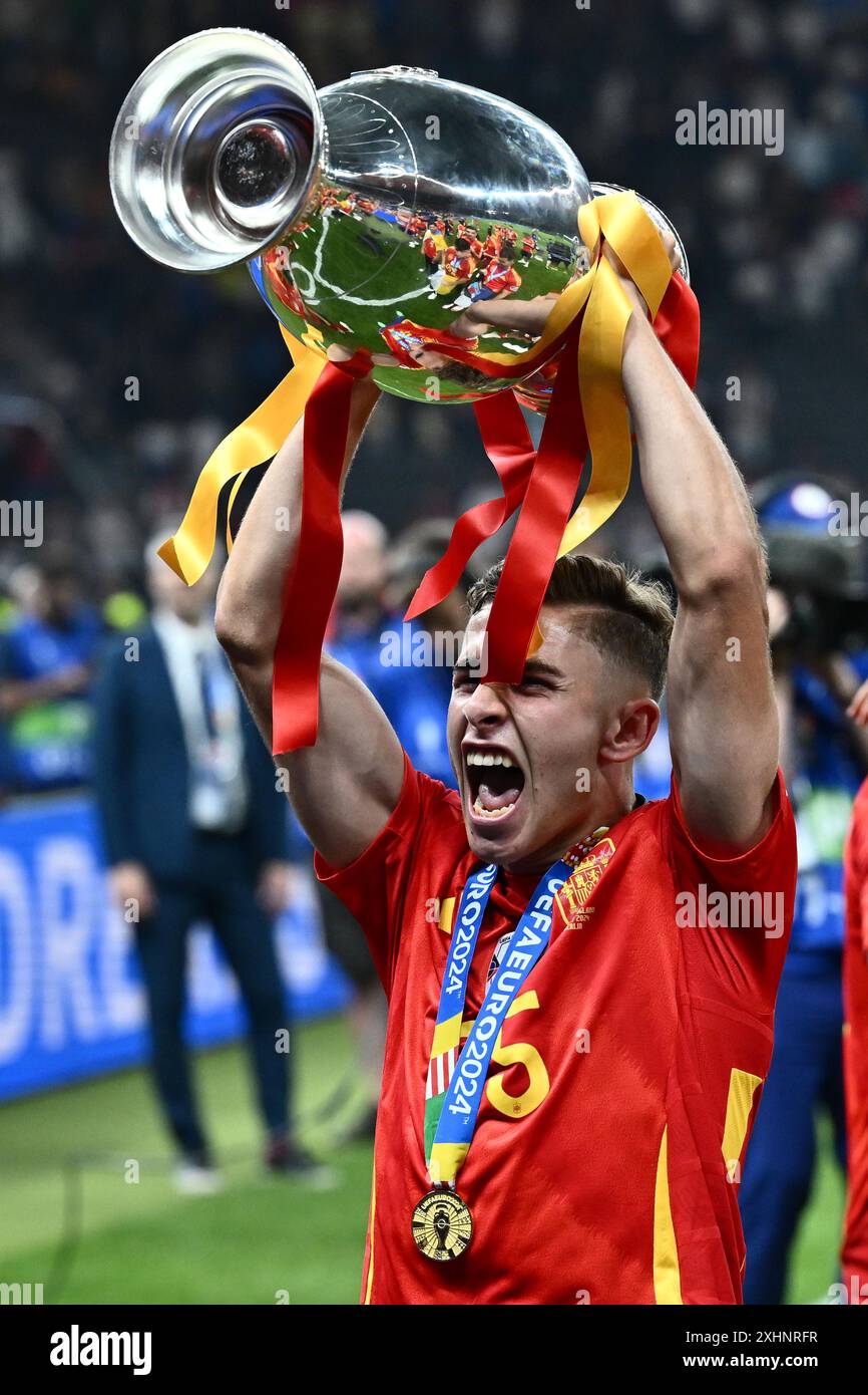 BERLIN, GERMANY - JULY 14: Fermin Lopez of Spain celebrates with the ...