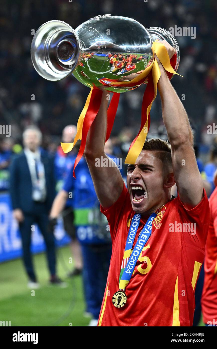 BERLIN, GERMANY - JULY 14: Fermin Lopez of Spain celebrates with the ...