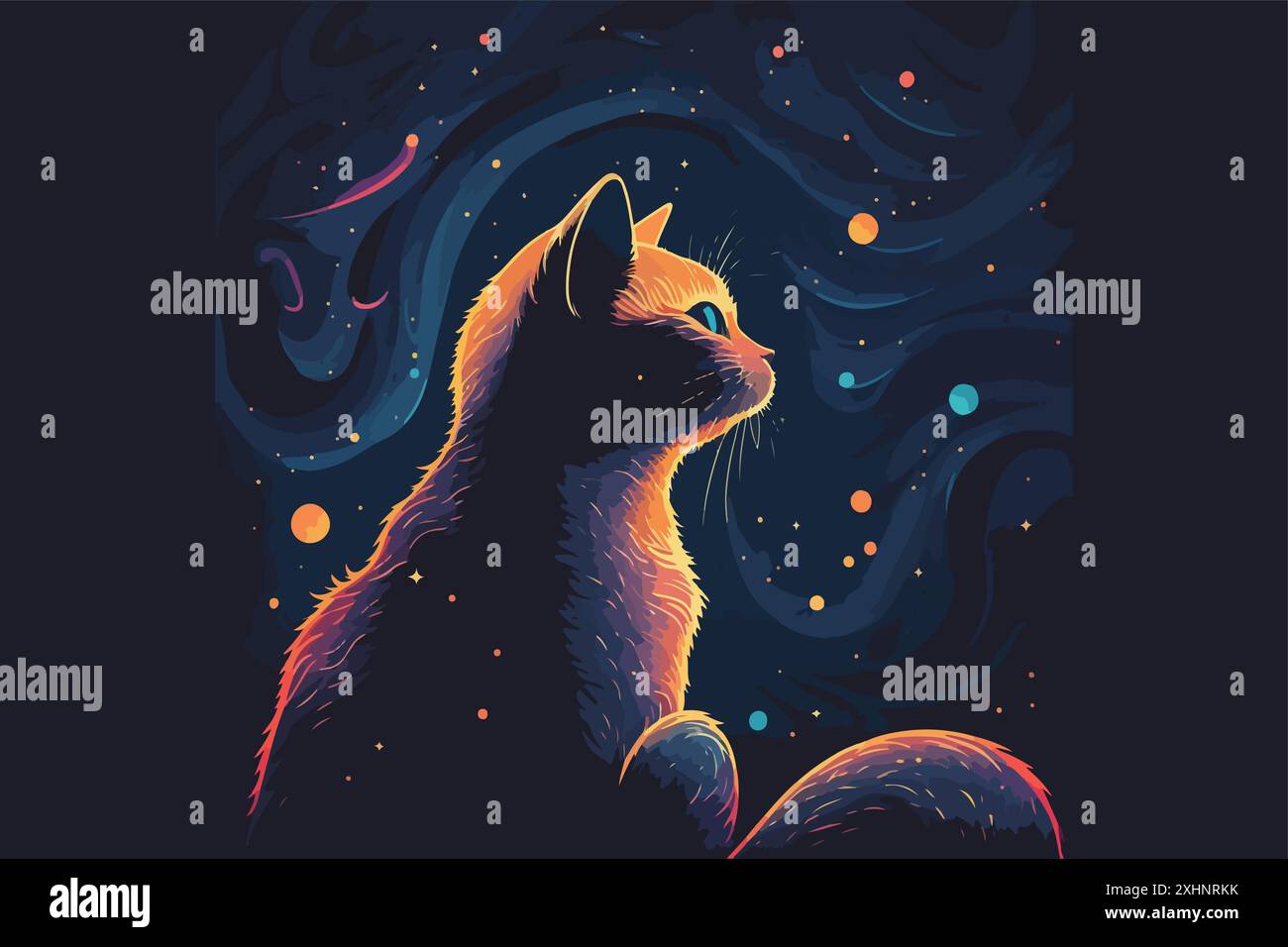 Cat Galaxy vector illustration Stock Vector Image & Art - Alamy