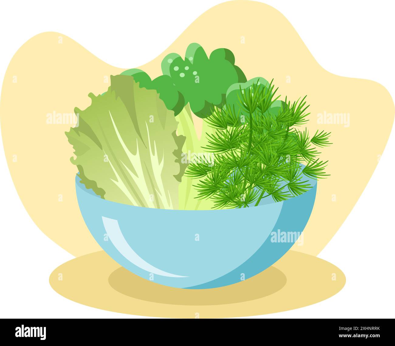 Green vegetables overflowing a blue bowl promoting a healthy lifestyle ...