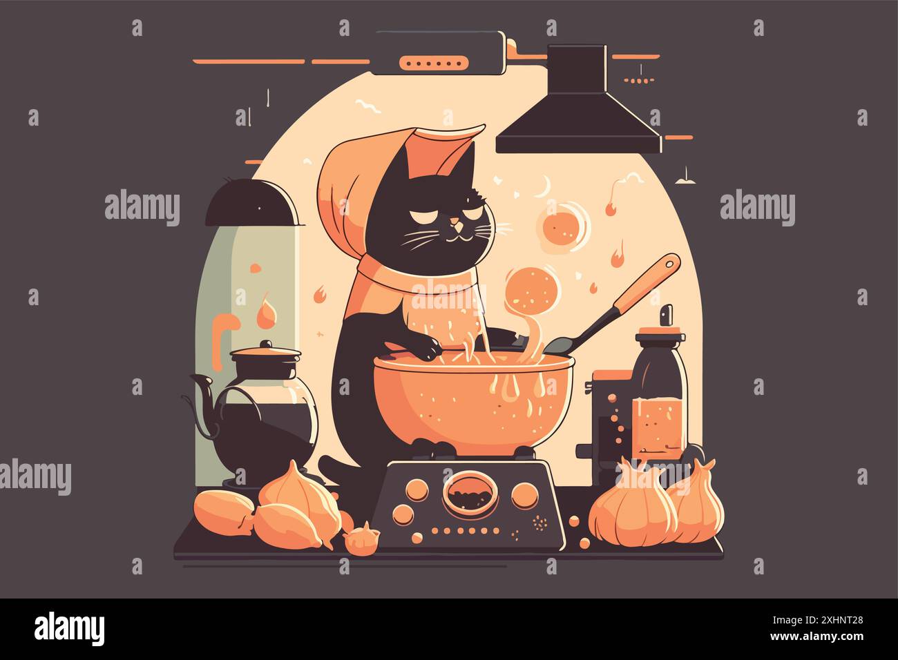 Cat Cooking vector illustration Stock Vector Image & Art - Alamy