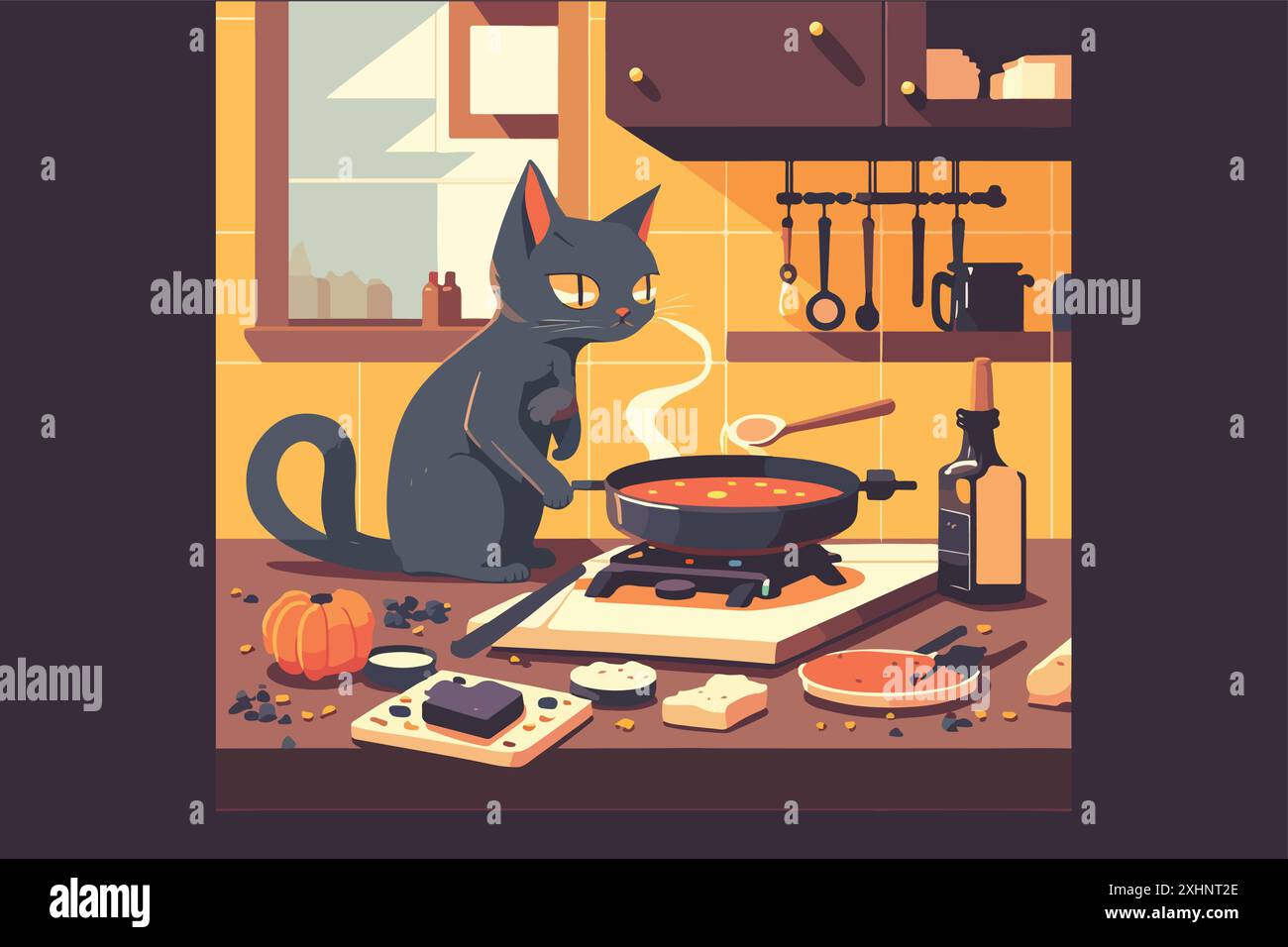 Cat cooking clipart hi-res stock photography and images - Alamy