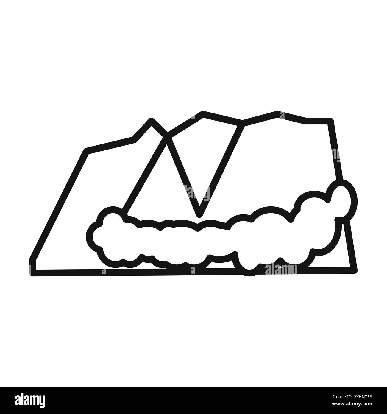 avalanche icon Black line art vector in black and white outline set collection sign Stock Vector ...