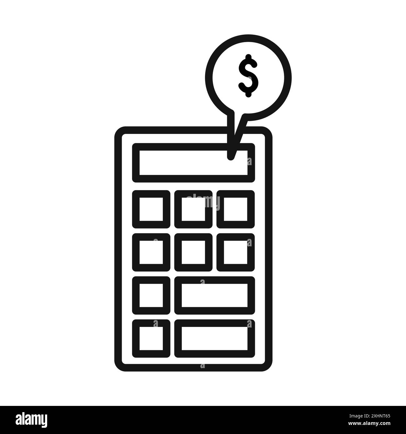 Accounting Calculator icon Black line art vector in black and white ...