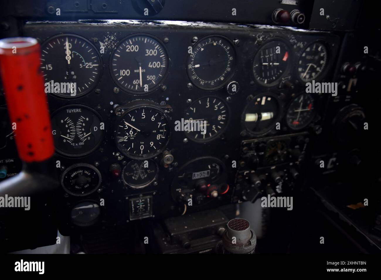 Interior of the cockpit of a transall, Old plane, passion, collector ...