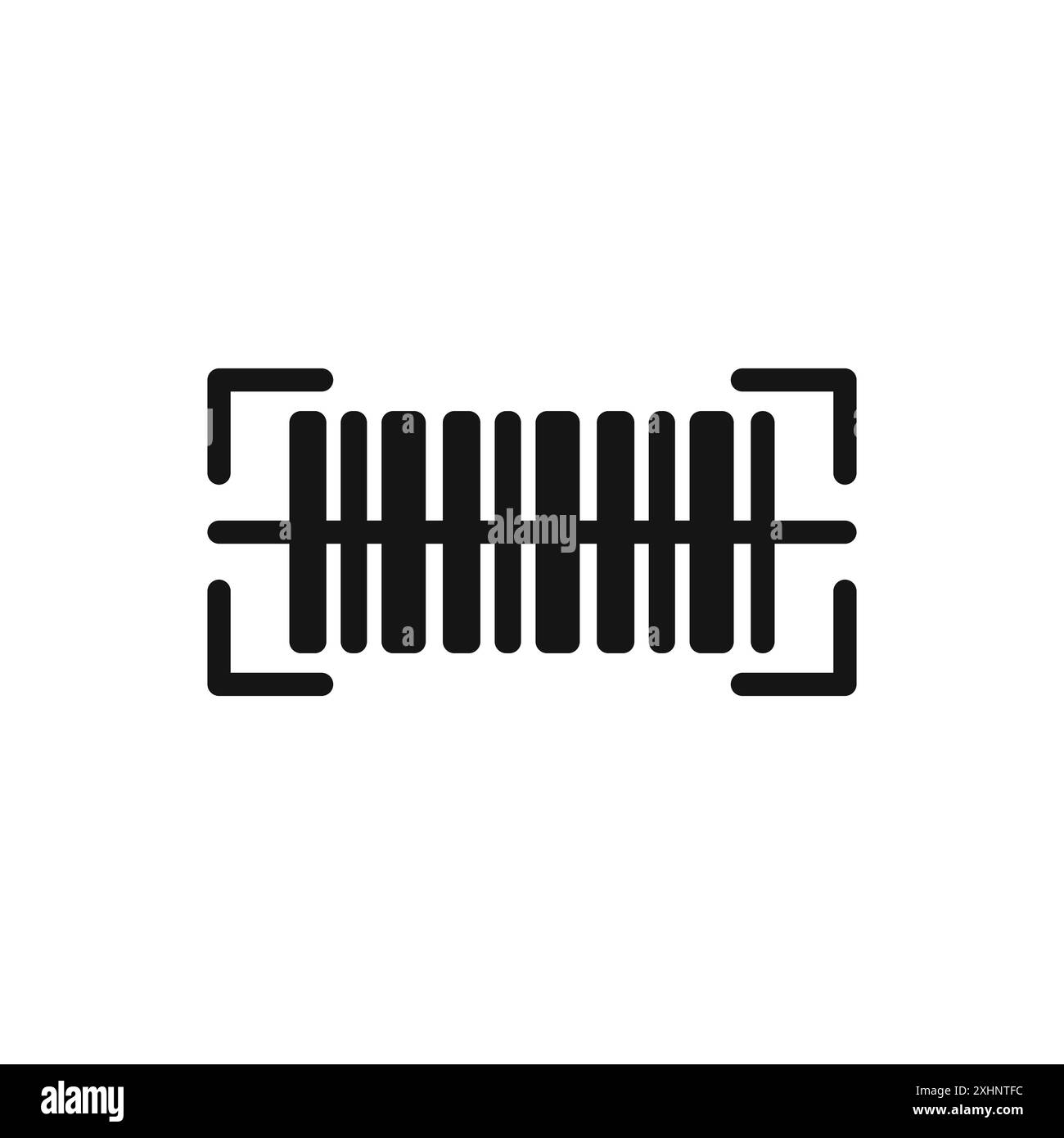 Bar code scanner icon Black line art vector in black and white outline ...