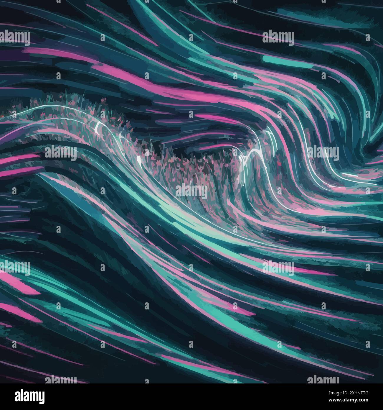 Abstract waves with pulsating particles, futuristic motion background design, vector elements ...